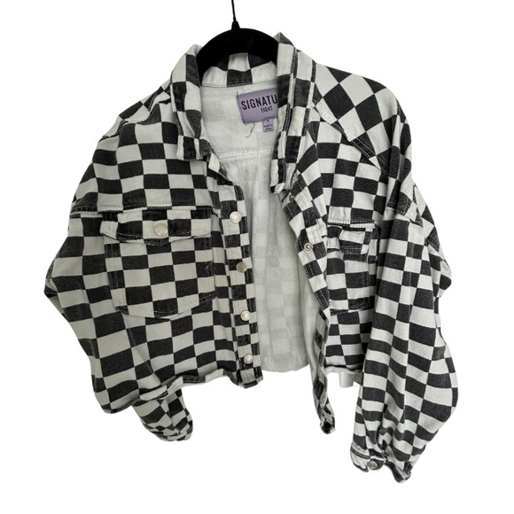 Signature | Jackets & Coats | Signature Black And White Checkered ...